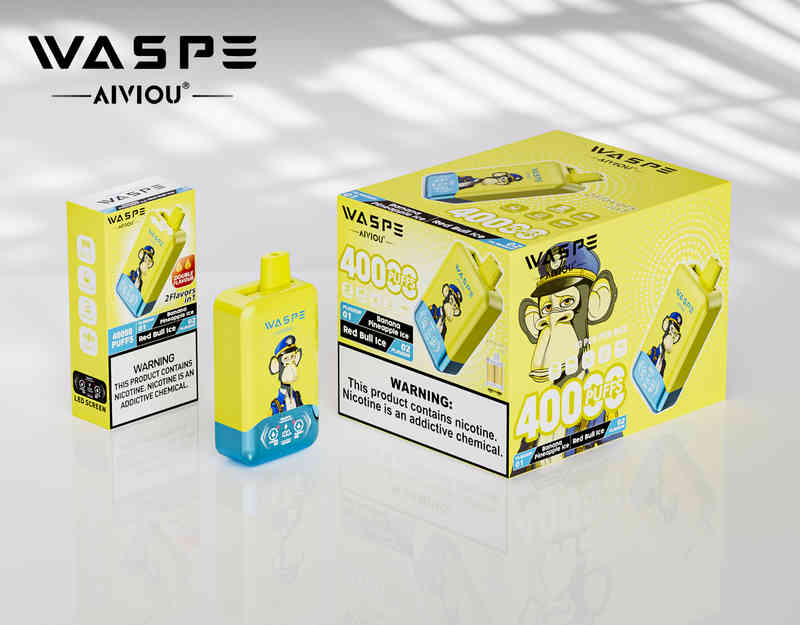 WASPE Double Flavour 40000 Vape Puffs Banana Pineapple Ice & Red Bull Ice