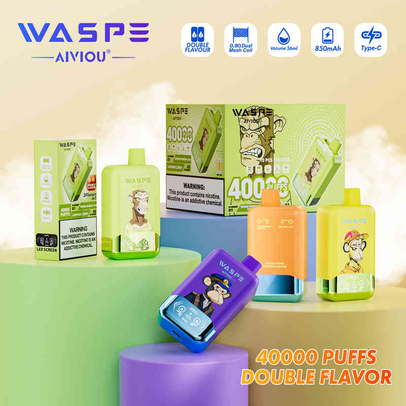 WASPE Doble Sabor 40000 Vape Puffs Plátano Piña Ice & Red Bull Ice