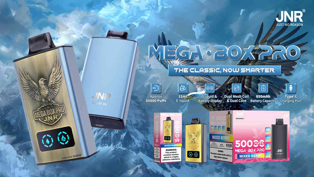 JNR Vape Mega Box Pro 50000 Puff Sandía Fresa Hielo