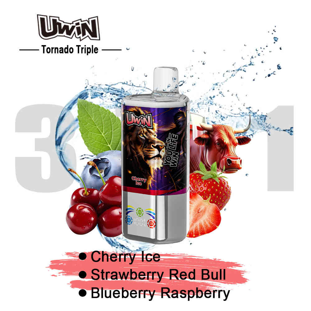 Uwin Tornado Triple 60000 Puffs - Cherry Ice & Strawberry Red Bull ...