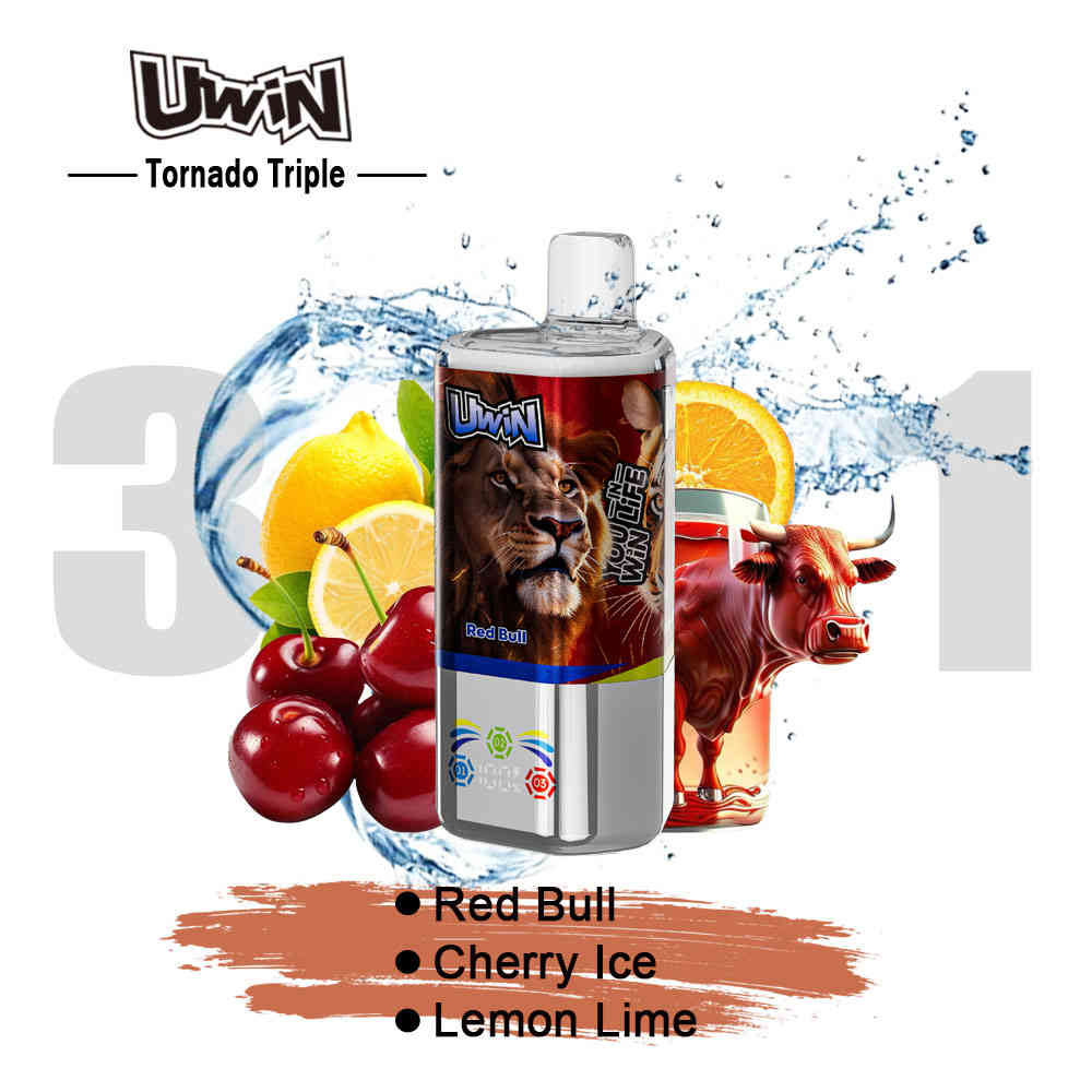 Uwin Tornado Triple 60000 Puffs - Red Bull & Cherry Ice & Lemon Lime