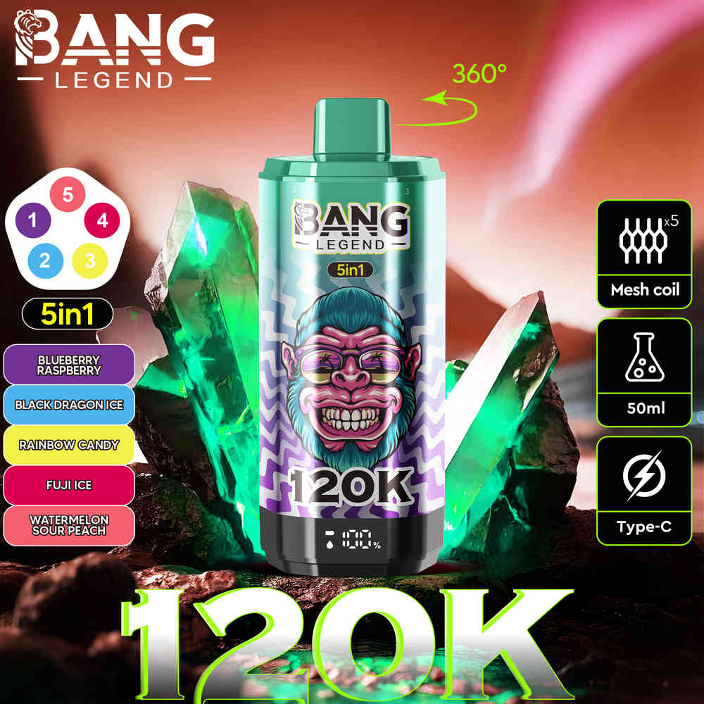 Bang Legend 120K 5 en 1 - Arándano Frambuesa, Black Dragon Ice, Rainbow ...