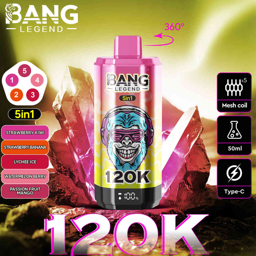 Bang Legend 120K 5 in 1 - Strawberry Kiwi, Lychee Ice & more | Flavour ...