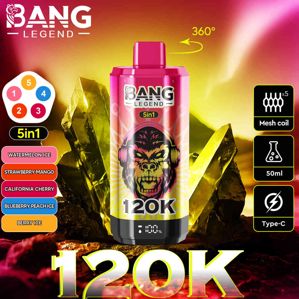 Bang Legend 120K 5 in 1 - Glace à la pastèque, Mixed Berries & plus | E ...